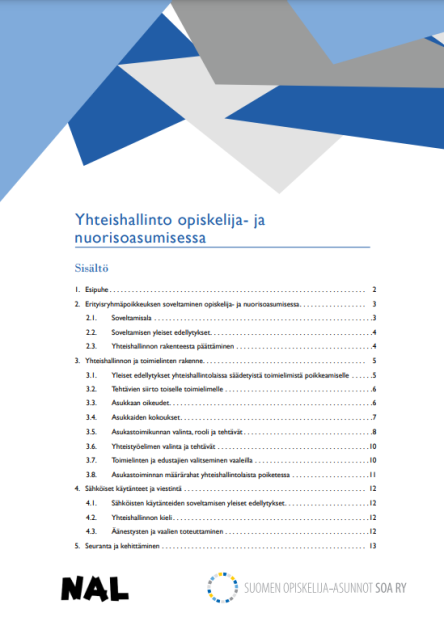 Yhteishallinto opiskelija- ja nuorisoasumisessa -raportti
